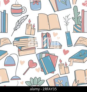 Education books and textbooks, seamless pattern Stock Vector Image ...