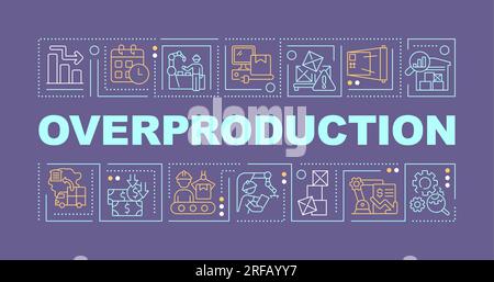 Overproduction text with linear icons Stock Vector Image & Art - Alamy