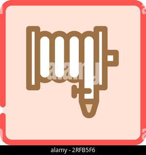 fire fighting hose standpipe outlet line icon vector illustration Stock ...