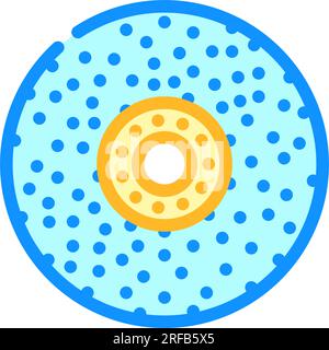 grinding wheel manufacturing engineer color icon vector illustration ...