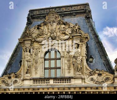 The wonderful building that houses the Louvre museum in Paris, France ...