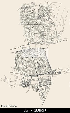 Street roads map of TOURS, FRANCE Stock Vector Image & Art - Alamy
