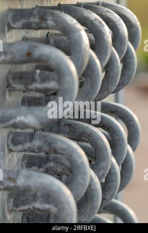 water end flow coil tubes from a large air conditioner close up ...