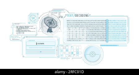 Futuristic HUD interface for radio telescope data decoding Stock Vector Image & Art - Alamy
