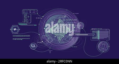 Futuristic geoscience HUD interface design with data decoding Stock ...