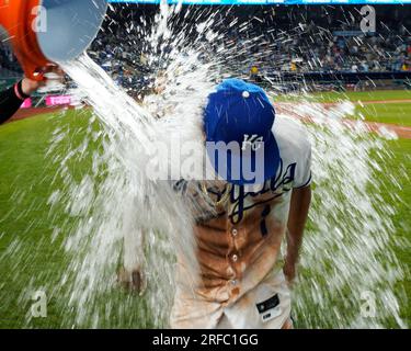 New York Mets' Mj Melendez runs after hitting a single during the ...