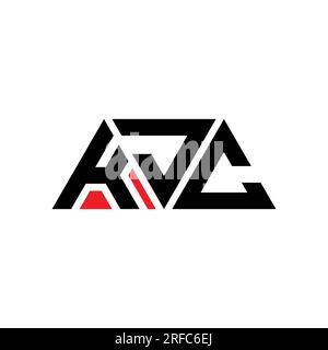 KJC triangle letter logo design with triangle shape. KJC triangle logo ...
