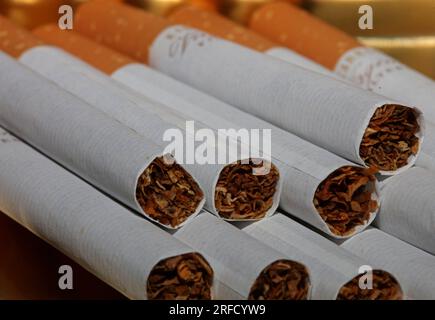 Tube for tobacco smoking in an ashtray Stock Photo - Alamy