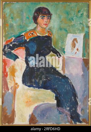 'Elsa Glaser' (1913) by Edvard Munch is an oil on canvas portrait of ...