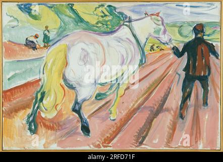 Edvard Munch - Horse and Man in the Field Stock Photo - Alamy