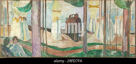 'Meeting on the Beach' by Edvard Munch, painted between 1921 and 1923 ...