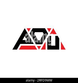POU triangle letter logo design with triangle shape. POU triangle logo ...