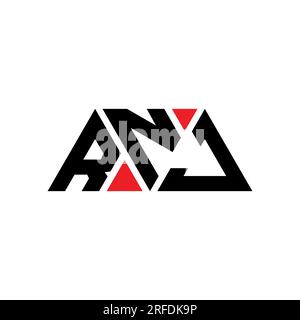 RNJ triangle letter logo design with triangle shape. RNJ triangle logo ...