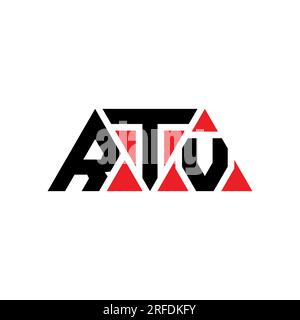 RTV triangle letter logo design with triangle shape. RTV triangle logo ...