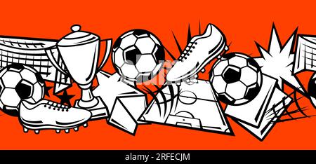 Pattern with soccer symbols. Football club illustration Stock Vector ...