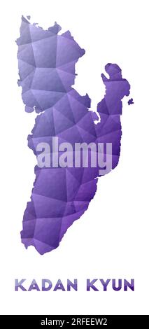 Low poly map of Myanmar. Myanmar geometric polygonal, mosaic style map ...