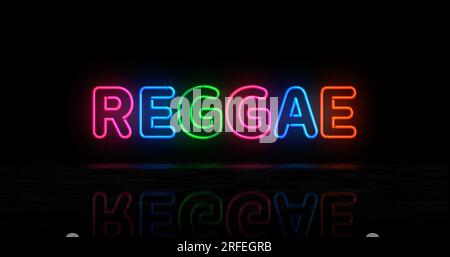 Reggae neon symbol. Freedom jamaica culture retro style light color ...