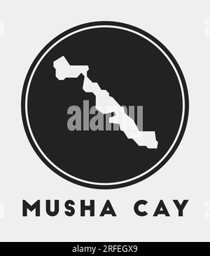 Musha Cay icon. Island map on dark background. Stylish Musha Cay map ...