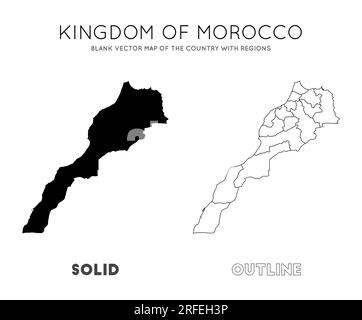 Vector blank map of Morocco with regions and administrative divisions ...