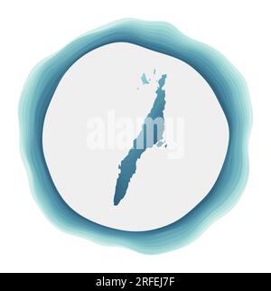 Cebu map design. Shape of the island with beautiful geometric waves and ...