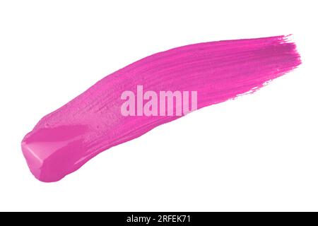 Red colored brush stroke paiting over isolated background, canvas ...