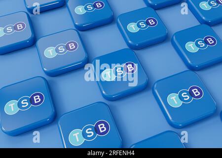LONDON, UK - July 2023: TSB bank, Trustee savings bank, company logo ...