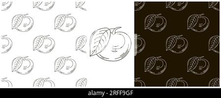 Longan. Monochrome pattern with tropical fruits. Illustration in hand ...