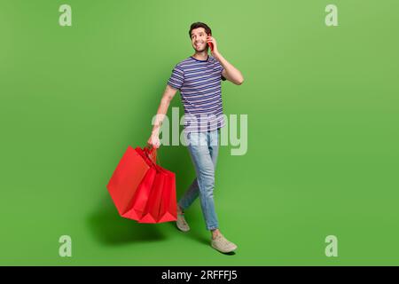 Full length photo of sweet thoughtful schoolgirl wear yellow crop top ...