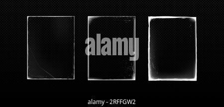 Distressed edge photos set isolated on transparent background. Vector ...