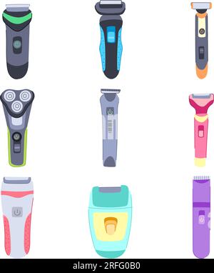 shaver electric set cartoon vector illustration Stock Vector Image ...