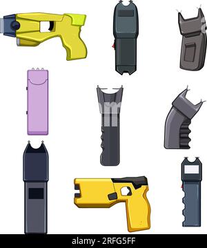 taser gun set cartoon vector illustration Stock Vector Image & Art - Alamy