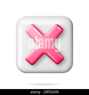 reject red square 3d realistic isolated web button Stock Vector Image ...