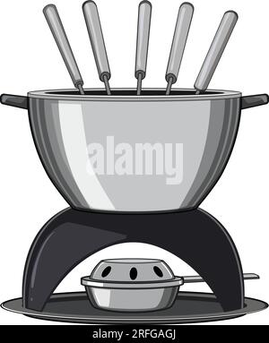 wine fondue cheese cartoon vector illustration Stock Vector Image & Art ...