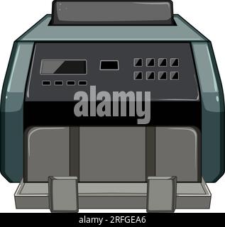 banknote counter machine cartoon vector illustration Stock Vector Image ...