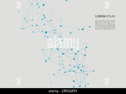 Abstract connection dots lines. Communication science technology background. Vector illustration ...
