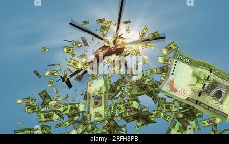 Sri Lanka money Sri Lankan Rupee money pack 3d illustration. 1000 LKR ...