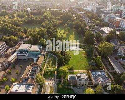 Aerial view of Pitzhanger Manor & Gallery, Walpole Park, Ealing, London ...