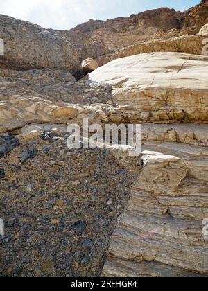 Striated rock detail, Mosaic Canyon Trail in Death Valley National Park ...