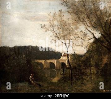 The old bridge in Mantes. circa 1855. Camille Corot - A Velha Ponte de ...