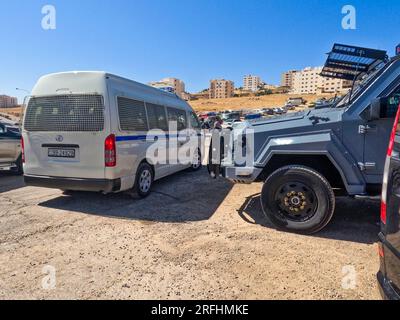 Jordanian police cars, security and the army - Amman, Jordan Stock ...