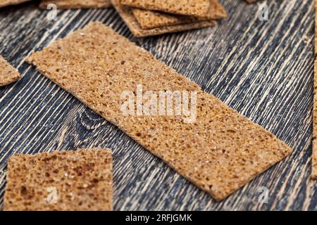 dry crusty bread made from rye flour with coriander, thin bread as a ...
