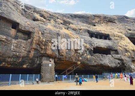 INDIA, MAHARASHTRA, PUNE, May 2023, People at Karla Buddhist Caves the ...