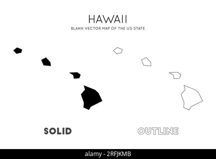Hawaii map. Blank vector map of the US State with counties. Borders of ...
