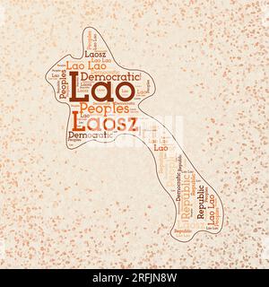 Laos shape on gradient background. Country map with scratch texture ...