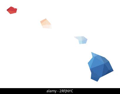 Network map of Hawaii. Us state digital connections map. Technology ...