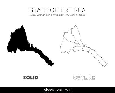 Eritrea map. Blank vector map of the country. Borders of Eritrea for your infographic. Vector ...