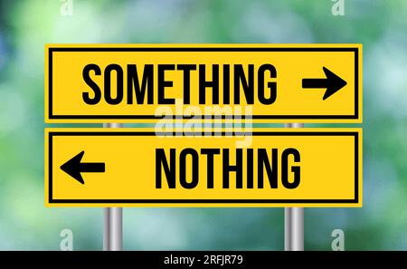 Nothing road sign on blur background Stock Photo - Alamy