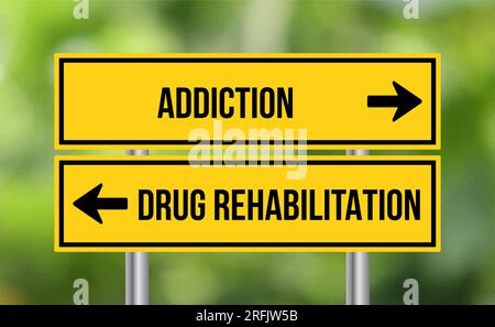 Rehabilitation road sign on blur background Stock Photo - Alamy