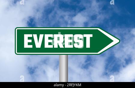 Everest road sign on sky background Stock Photo - Alamy