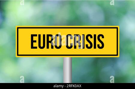 Euro crisis road sign on cloudy sky background Stock Photo - Alamy